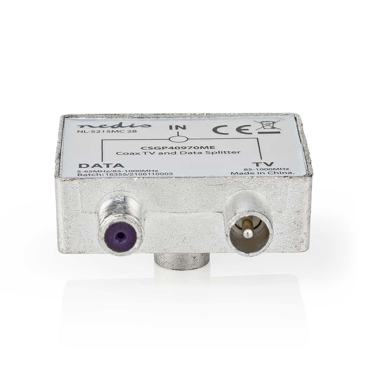 Satelliet- en Antenne-Adapter | F-Female / IEC (Coax) Male | IEC (Coax) Female | Vernikkeld | 75 ...