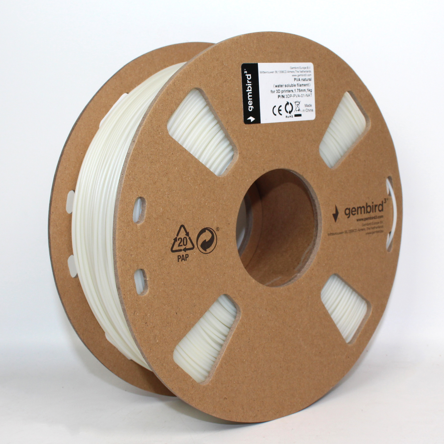 PVA Naturel Filament (in water oplosbaar) 1.75 mm, 1 kg - Kabelmaxx